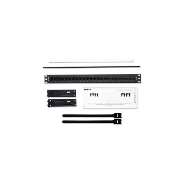 Belden CAT6+ KEYCONNECT PATCH PANEL, COUPLER 24-PORT 1U, BLACK, PRE-LOADED AX104227 | Zoro